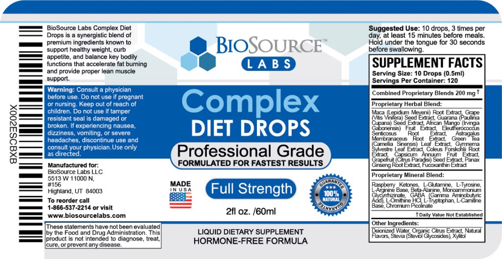 Complex Diet Drops | BioSource Labs